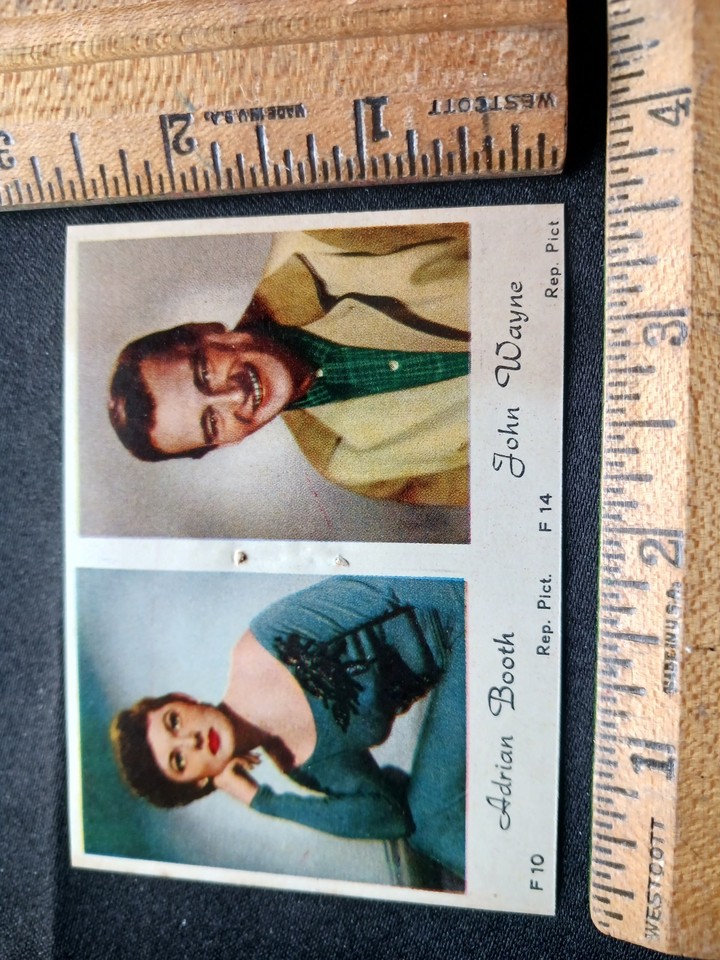 DUTCH GUM FILM STAR CARDS PANEL ADRIAN BOOTH F 10 JOHN WAYNE F 14 REP ...
