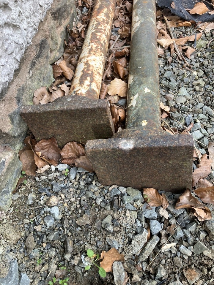 Pair Reclaimed Victorian Cast Iron Structural Pillars89 3/4” Tall 8 ...