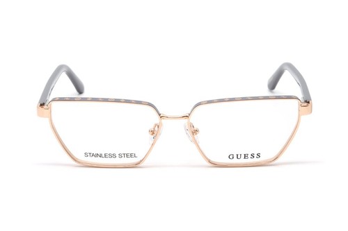 Guess GU50123 028 Grey Cat eye Metal Optic Eyeglasses Frame 55-14-140 ...