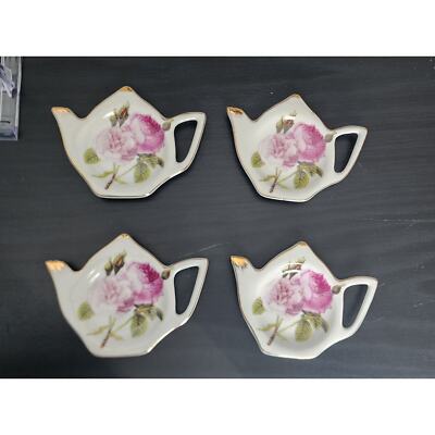 Grace Tea Ware Rose Bouquet Teabag Holders | eBay