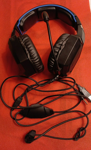 RUN MUS K8 Gaming Headset Professional High Performance Black Blue PS4 ...