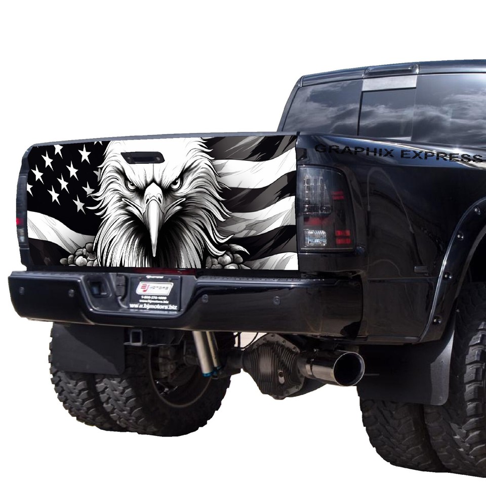 Tailgate Wrap American Flag Eagle Vinyl Graphic Decal Sticker ...