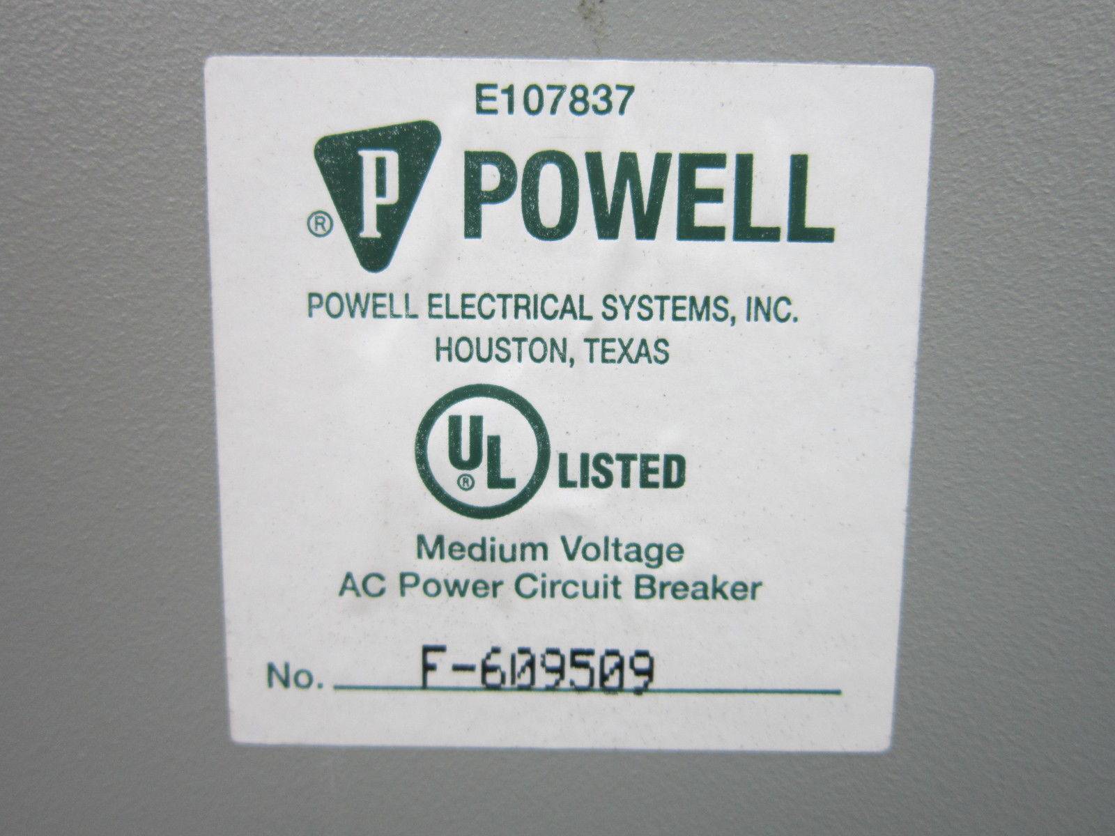 Powell Electrical 3000A 5kV 05PV36STDX-2 Powl-Vac Vacuum Circuit ...
