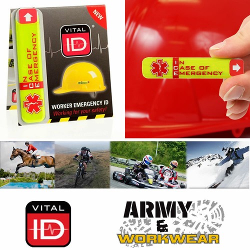 Vital ID Emergency ICE Standard Medical Info Sticker Tag for Safety ...