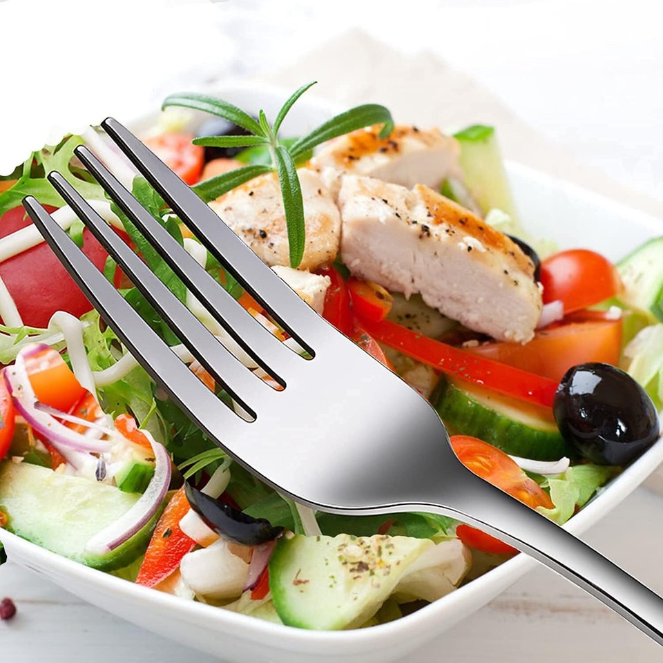 Forks, Dinner Forks, Set of 6 Top Food Grade Stainless Steel Table ...