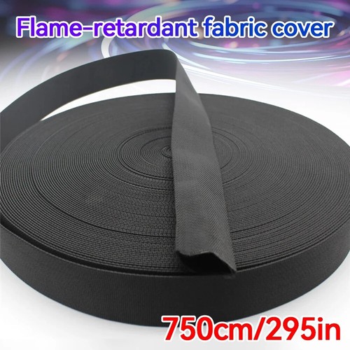 25ft Hydraulic Hose Cover Sleeve Sheath Cable Nylon Abrasive Black ...