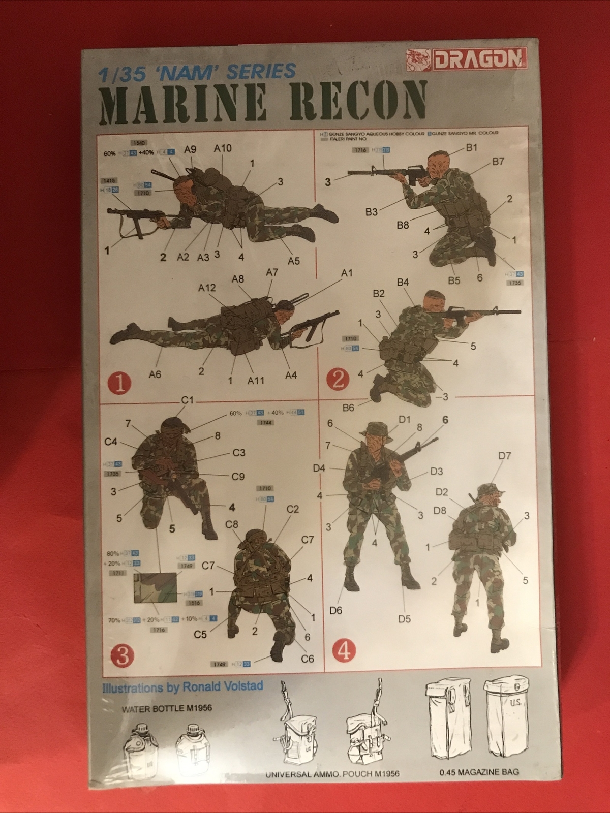 Dragon 3313, 1:35 scale, ‘NAM’ Series, Marine Recon, Sealed, 4 Figures ...