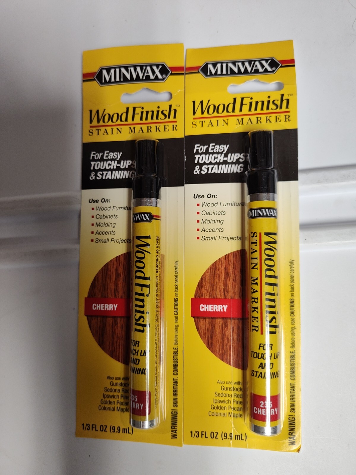 2 Minwax Wood Finish Stain Marker CHERRY Touch Ups & Staining (1/3 fl ...