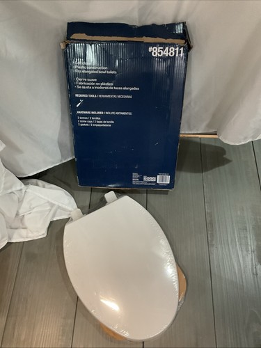 Project Source Plastic White Elongated Soft Close Toilet Seat - 854811 ...