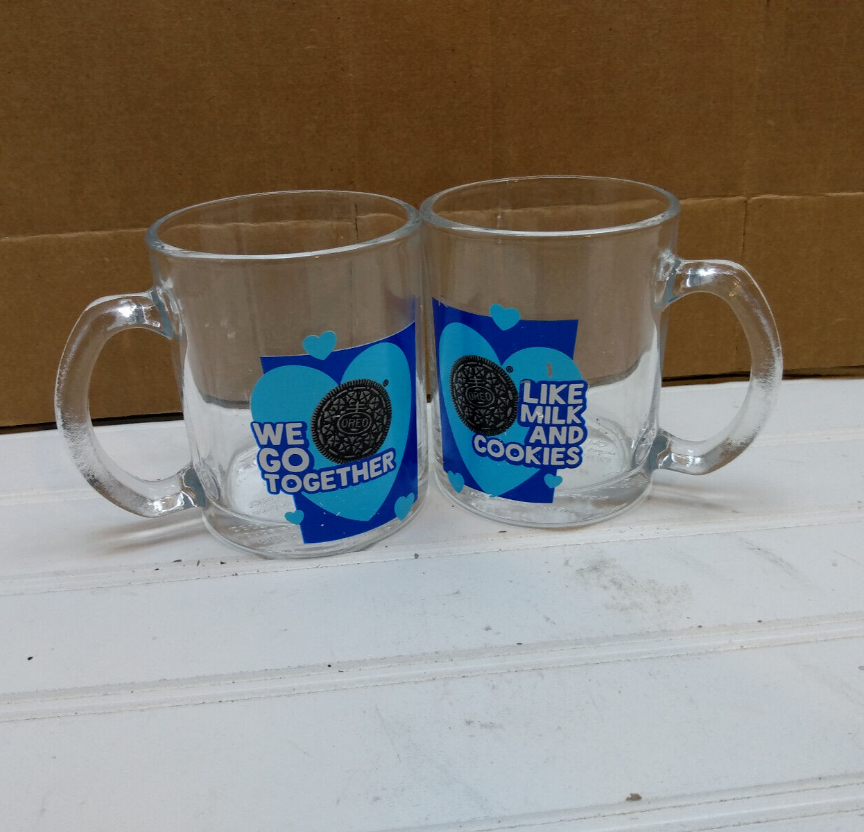 Oreo Cookies Dunking Milk Glass Tea Cup Coffee Mug Clear Matching Set ...