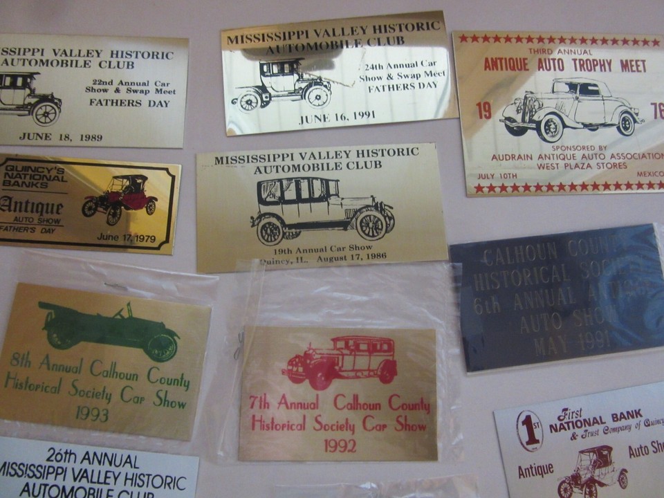 Vintage Classic Car Show Dash Plaques, 70 plus ,Western IL & Eastern MO ...