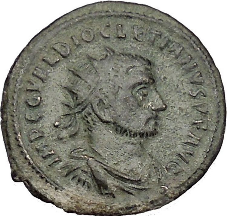 DIOCLETIAN receiving Victory Tripolis mint 285AD Rare Ancient Roman ...