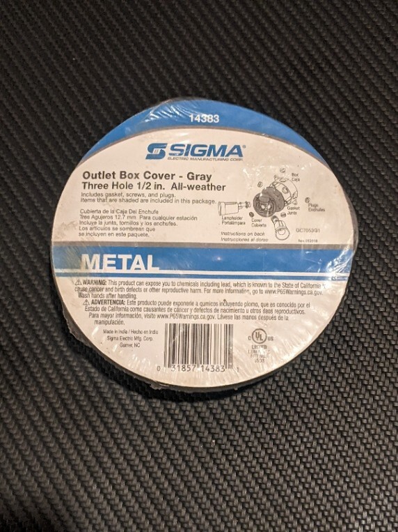 Sigma - 14383 Outlet Box Cover Gray 1/2"H GR | eBay