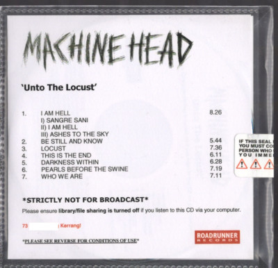 Machine Head [SEALED] PROMO CD ALBUM Unto The Locust | eBay