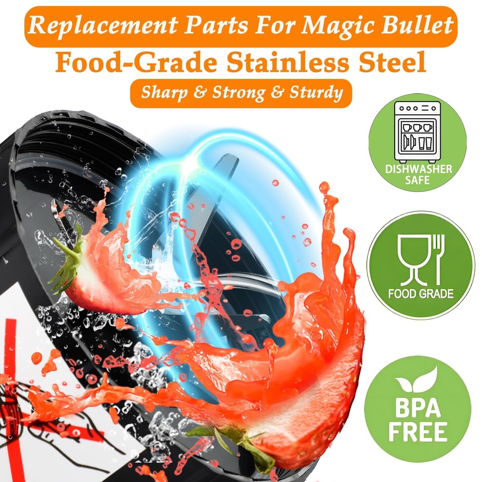 Blender Cups for Bullet 250W MB1001 MBR-0701AK, Tall 22oz Cup Flip-Top ...