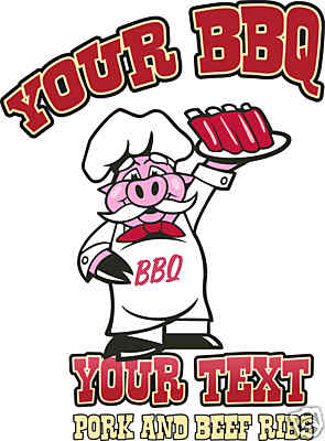 Personalized BBQ Ribs Decal 24" Concession Restaurant Food Truck Vinyl ...