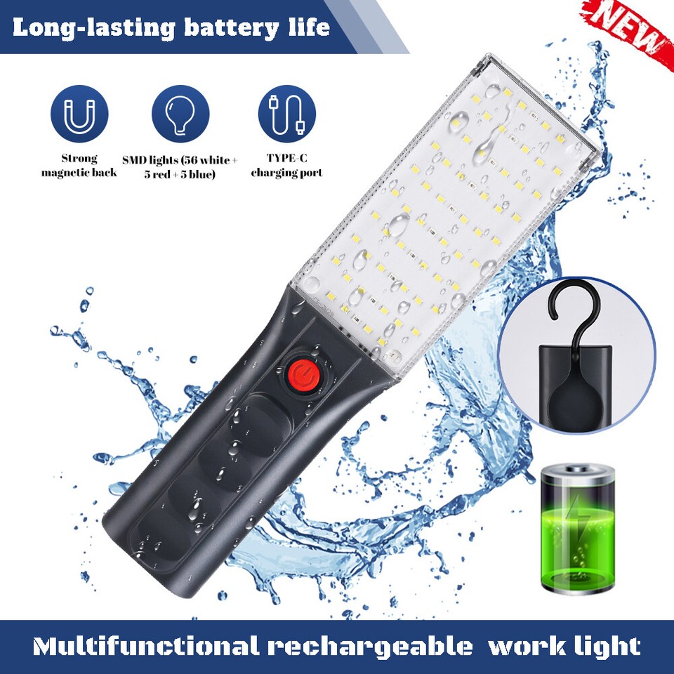 Rechargeable LED COB Work Light Mechanic Flashlight Lamp Magnetic Super ...