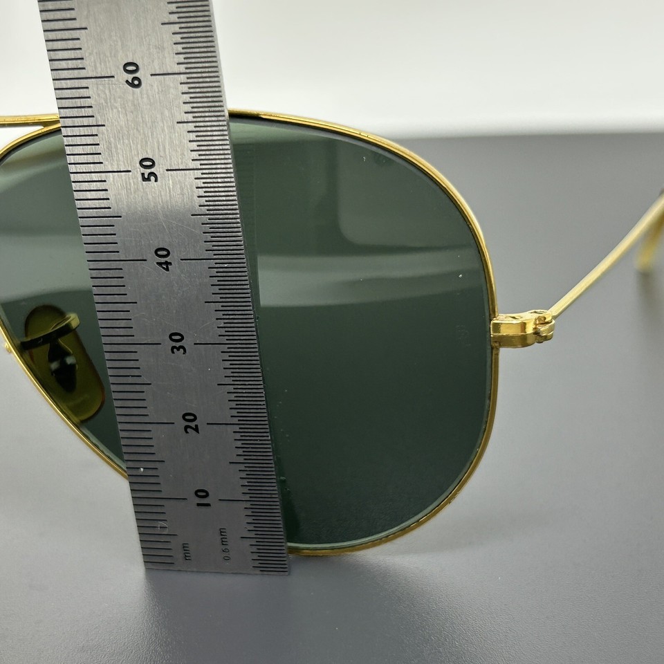 Vintage B&L Ray Ban Bausch & Lomb G15 Gold Aviator 62mm Aviator Chip On ...
