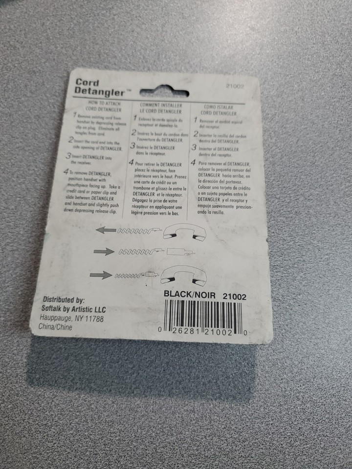 Softalk Rotating 360 Telephone Cord Detangler Clear/Black 21002 | eBay