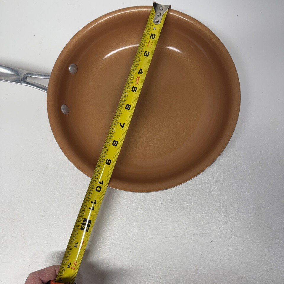 BulbHead Red Copper 10” Non Stick Frying Pan Ceramic Copper Infused | eBay