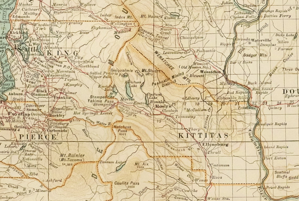 1903 ANTIQUE MAP WASHINGTON JEFFERSON COLVILLE INDIAN RESERVATION | eBay