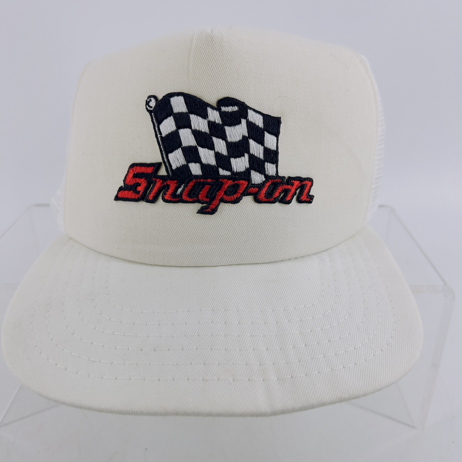 VINTAGE Snap On Tools Hat White Mesh Snapback Trucker… - Gem