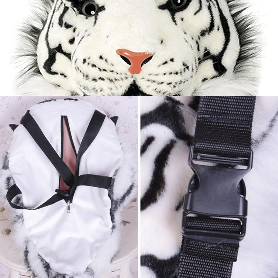 Stuffed Tiger Head Backpack Simulation Personalised Lion Knapsack ...