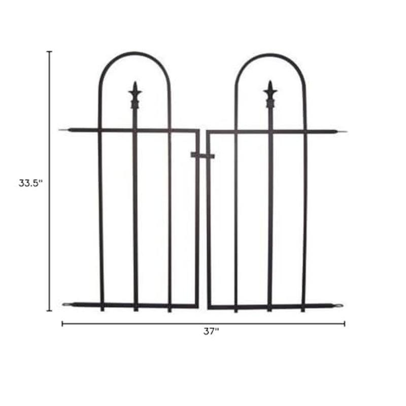 Metal Garden Gate Triple Arch Secures to Fence Dual Arches Classic ...