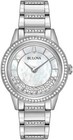 Bulova Sliding Crystals Mother of Pearl Stainless Steel Women’s Watch ...