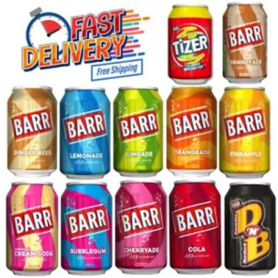 BARR since 1875, 24 pack Fizzy Drink Cans, No Sugar, 24 x 330 ML UK ...