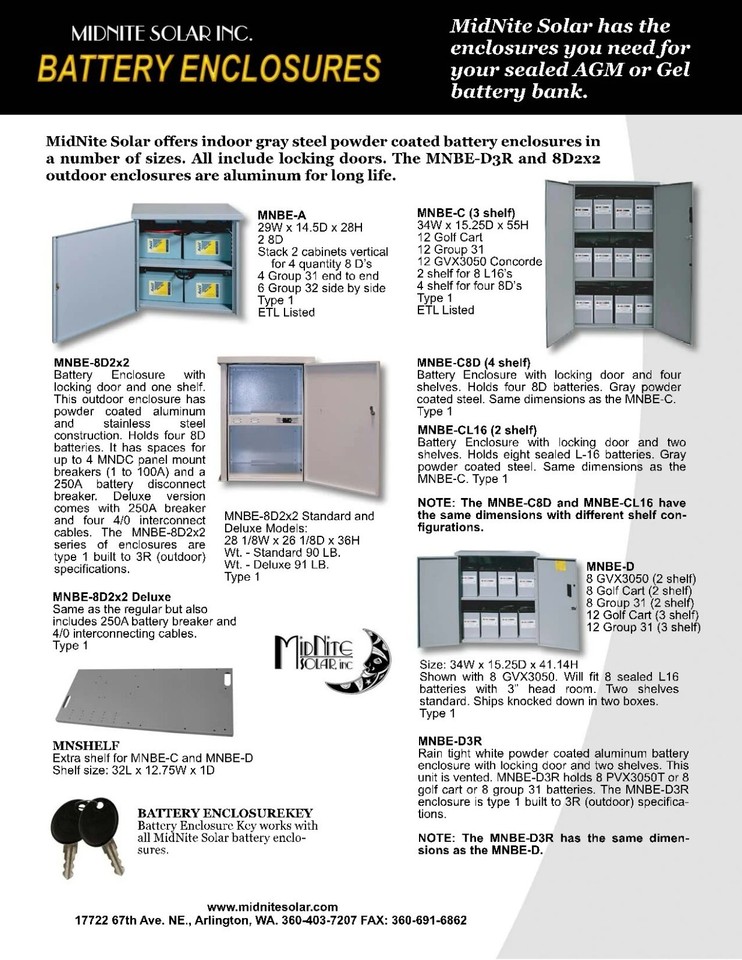 MidNite Solar MNBE-C Battery Enclosure | eBay