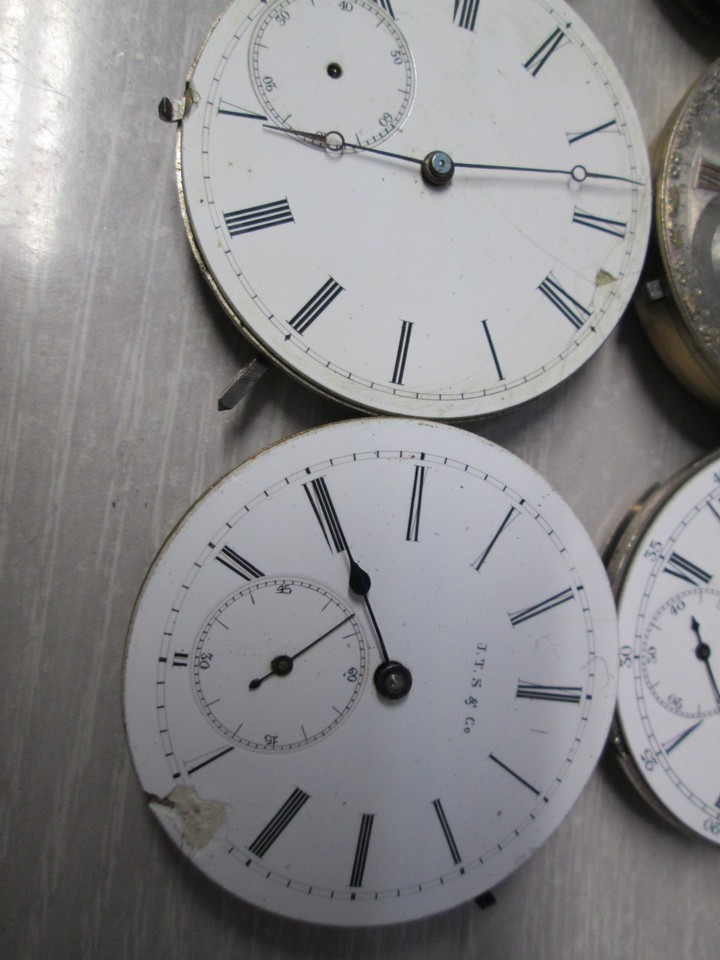 Lot of 6 Vintage Pocket Watch Movements _ Roamer Seth Thomas Standard ...