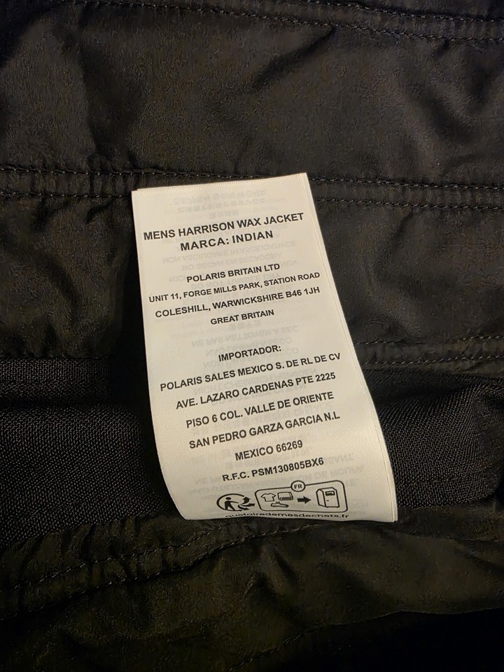 Indian Motorcycle Harrison Wax Jacket, Large | eBay
