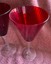 RED Cup WATER GOBLETS Clear Stem Ruby Wine Glass Set Of 4 Inside Ridged ...