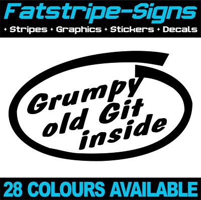 GRUMPY OLD GIT STICKERS GRAPHICS DECALS CAMPERVAN MOTORHOME CARAVAN DAY ...