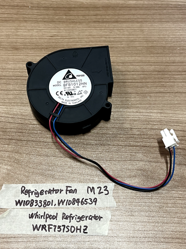 Refrigerator Fan W10833801, W10846539 for Whirlpool WRF757SDHZ ...