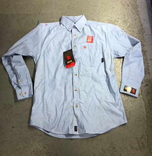 Men's ARIAT FRC Solid Blue Twill DuraStretch Work Shirt 10027886 NEW | eBay