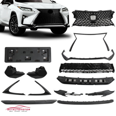 Fit Lexus RX350 RX450 2016-2019 Front Grille Sport Mesh Kit Gloss Black ...