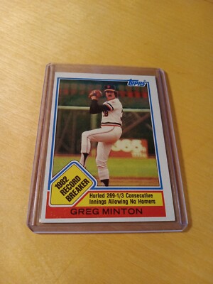 1983 Topps #3 GREG MINTON (1982 Record Breaker) Baseball Card, Pitcher ...