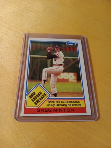 1983 Topps #3 GREG MINTON (1982 Record Breaker) Baseball Card, Pitcher ...