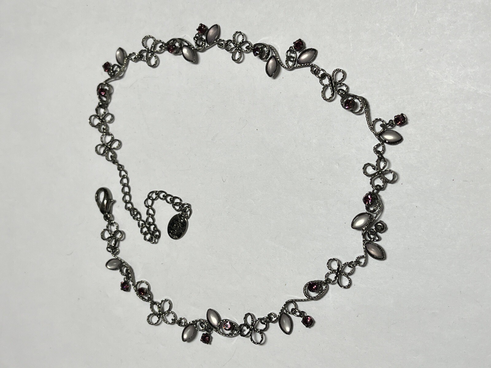 Y2K Gothic Victorian Revival Choker Purple Rhinestone… - Gem