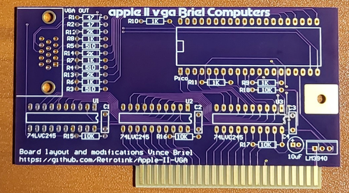 Apple II / IIe VGA card (Briel Version) High Spec PCB (PCB Only). VGA ...