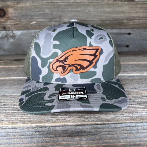 Philadelphia Eagles Camo Richardson Leather Patch Trucker Hat | eBay