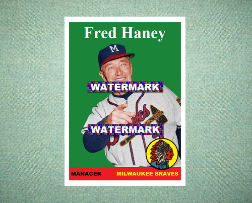 Fred Haney Milwaukee Braves 1958 Style Custom Baseball Art Card | eBay