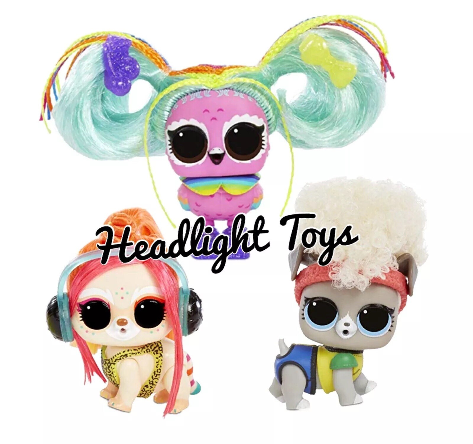 1 Authentic LOL Surprise Lights Pets Ball Doll Real Hair Black Light ...