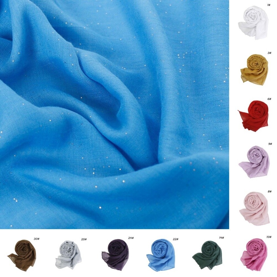 Muslim Womens Hijab Scarf Shimmer Glitter Viscose Shawls and Wrap ...