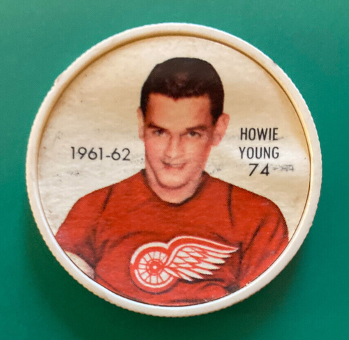 Howie Young 1961-62 Shirriff / Salada Hockey Coins #74 - Detroit Red ...