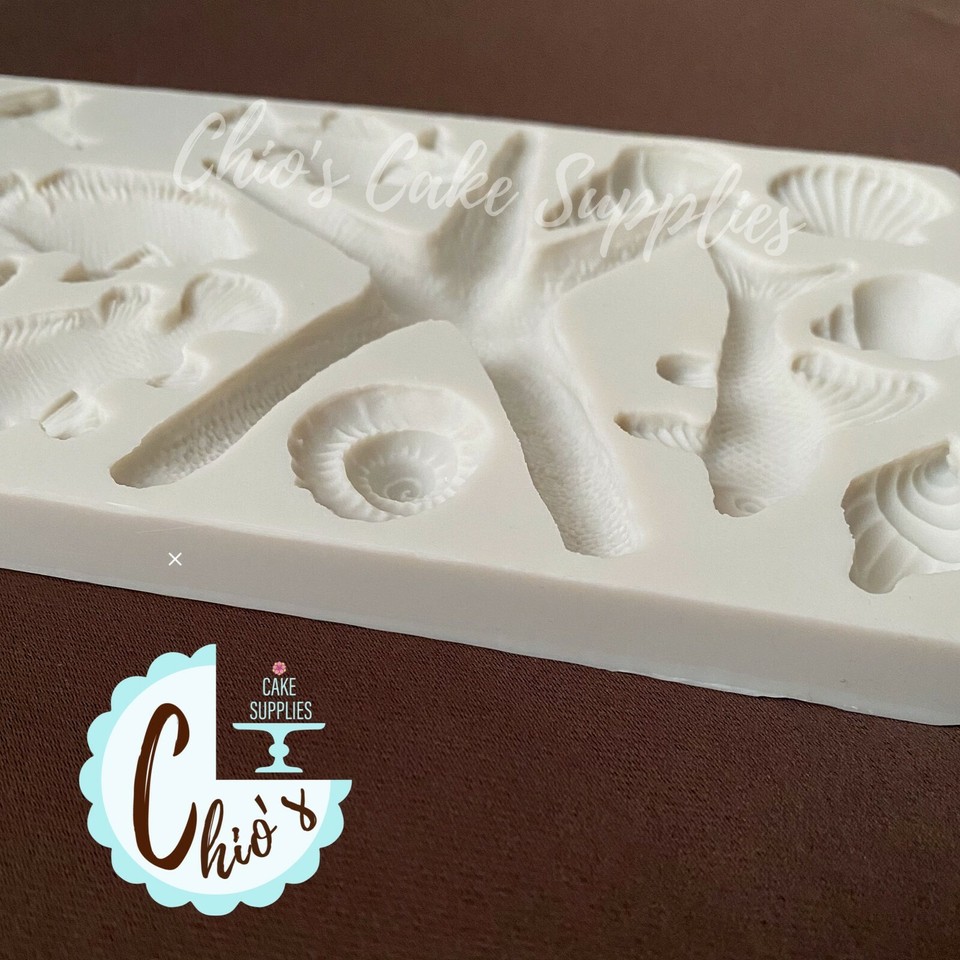 Seahorse, fish, starfish, shells Big Silicone Mold Under the Sea Themed ...