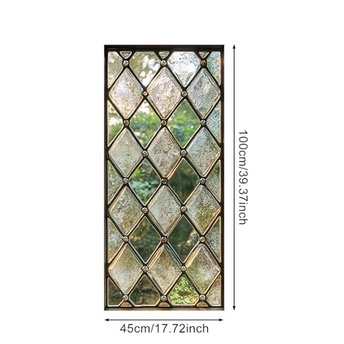 Privacy Window Film Stained Glass Window Cling Diamond Green Diamond ...