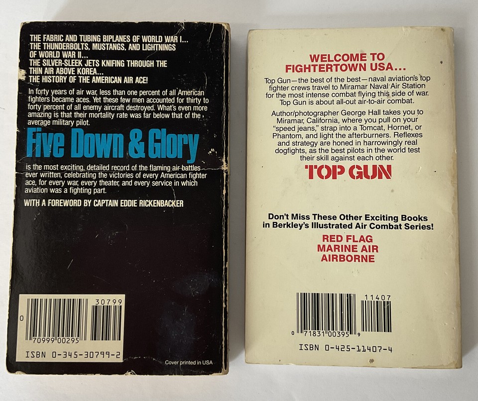 Aviation Book LOT Five Down & Glory by Gene Gurney Top Gun George Hall ...